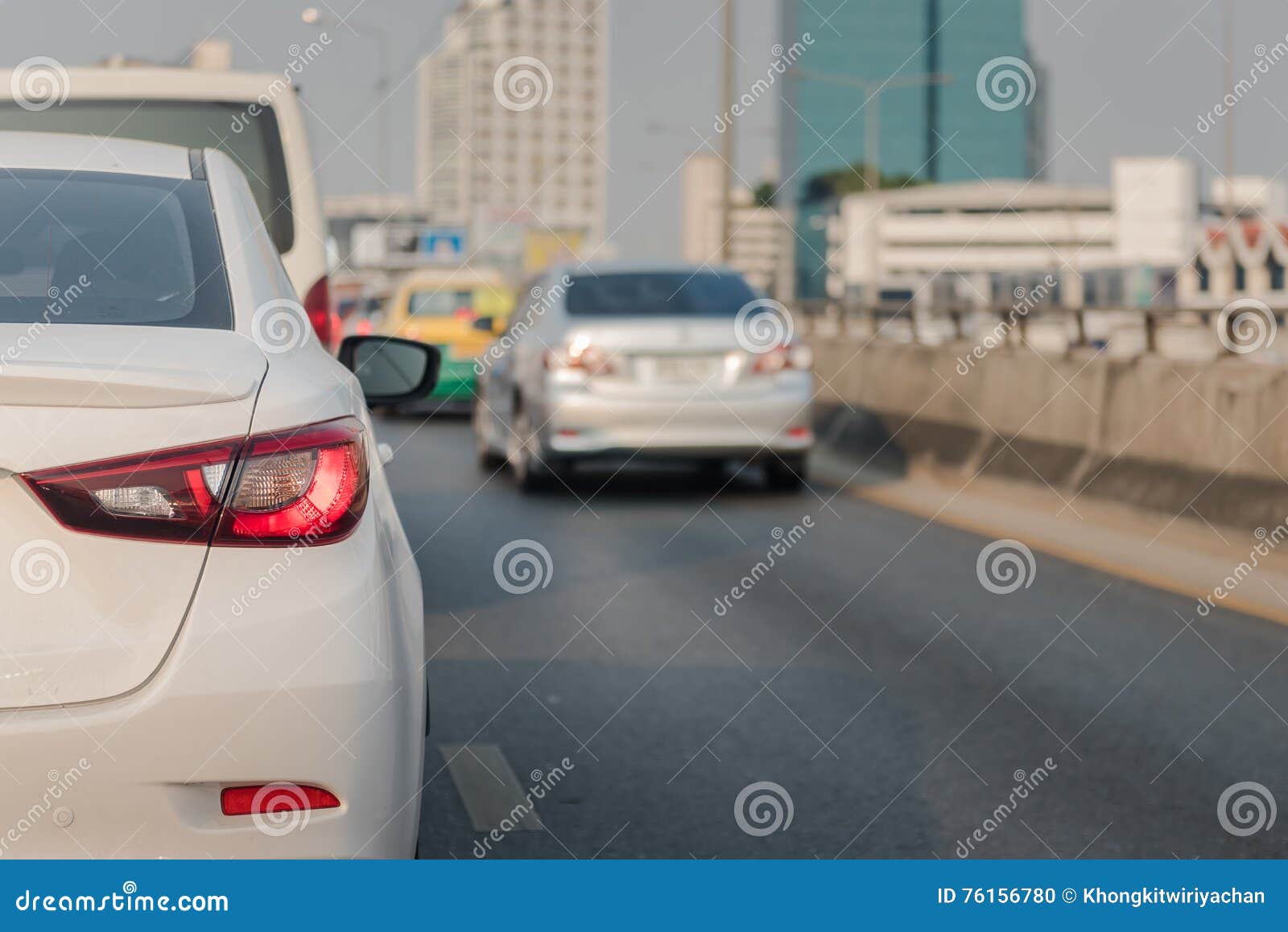Traffic Jam on Express Way in Rush Hour Stock Photo - Image of concrete ...