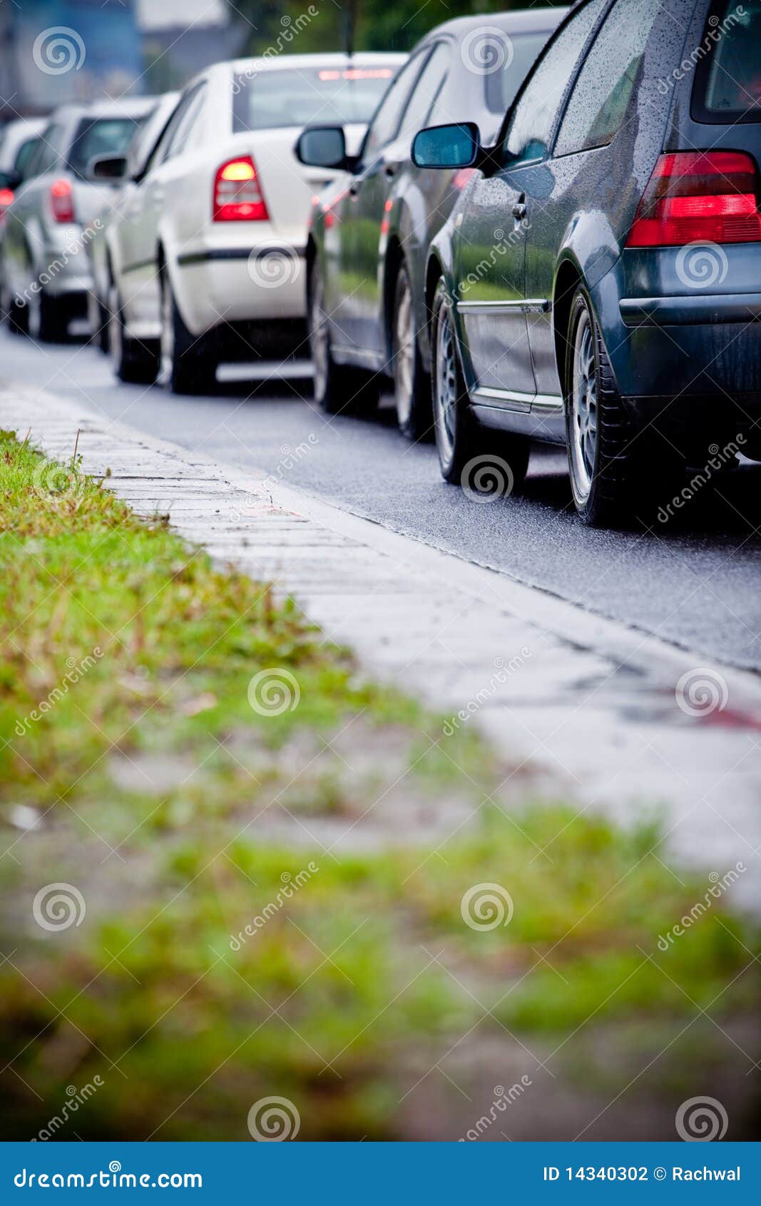 Traffic Jam in Flooded Highway Cause Rain Stock Photo - Image of congestion, lights: 14340302