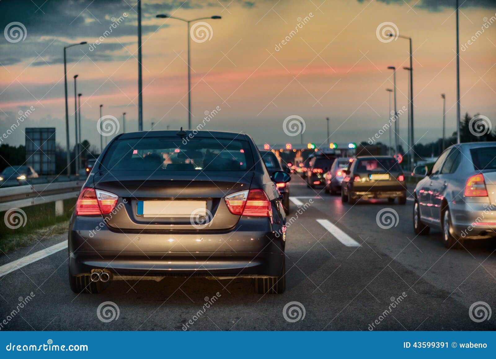 Traffic jam on a freeway stock image. Image of background - 43599391