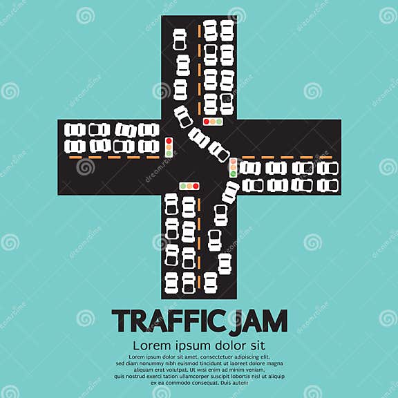 Traffic Jam stock vector. Illustration of vehicle, transportation ...