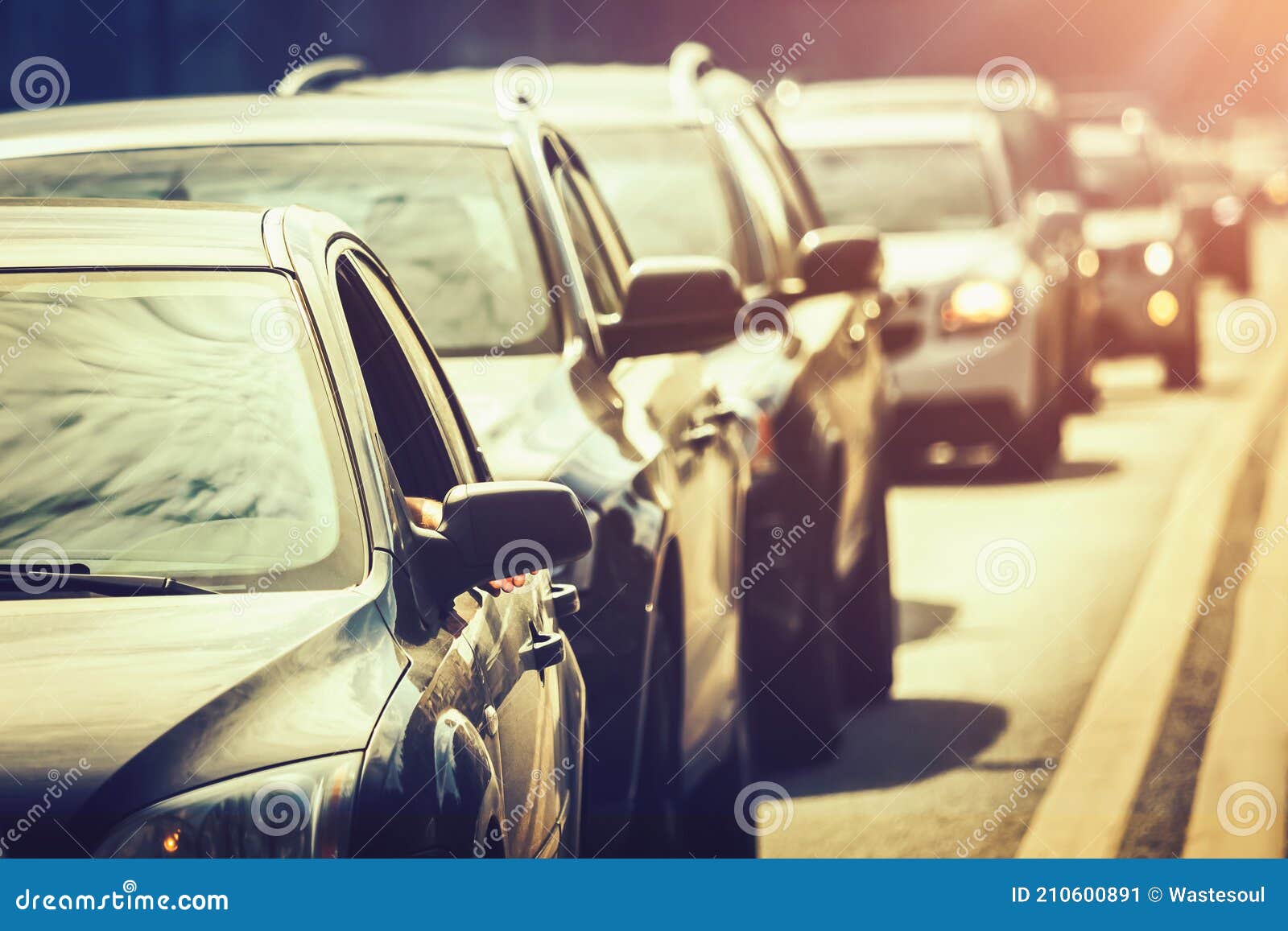 Traffic jam at highway stock image. Image of line, busy - 210600891