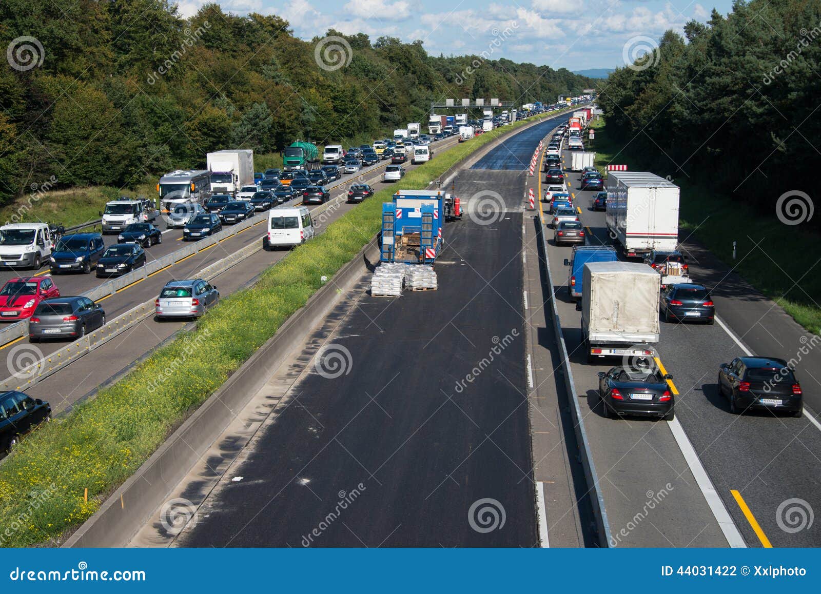Traffic jam on highway stock photo. Image of insurance - 44031422