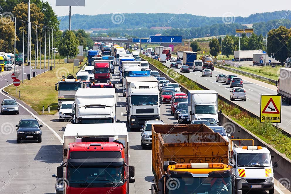 Traffic jam on highway stock photo. Image of transport - 40636832