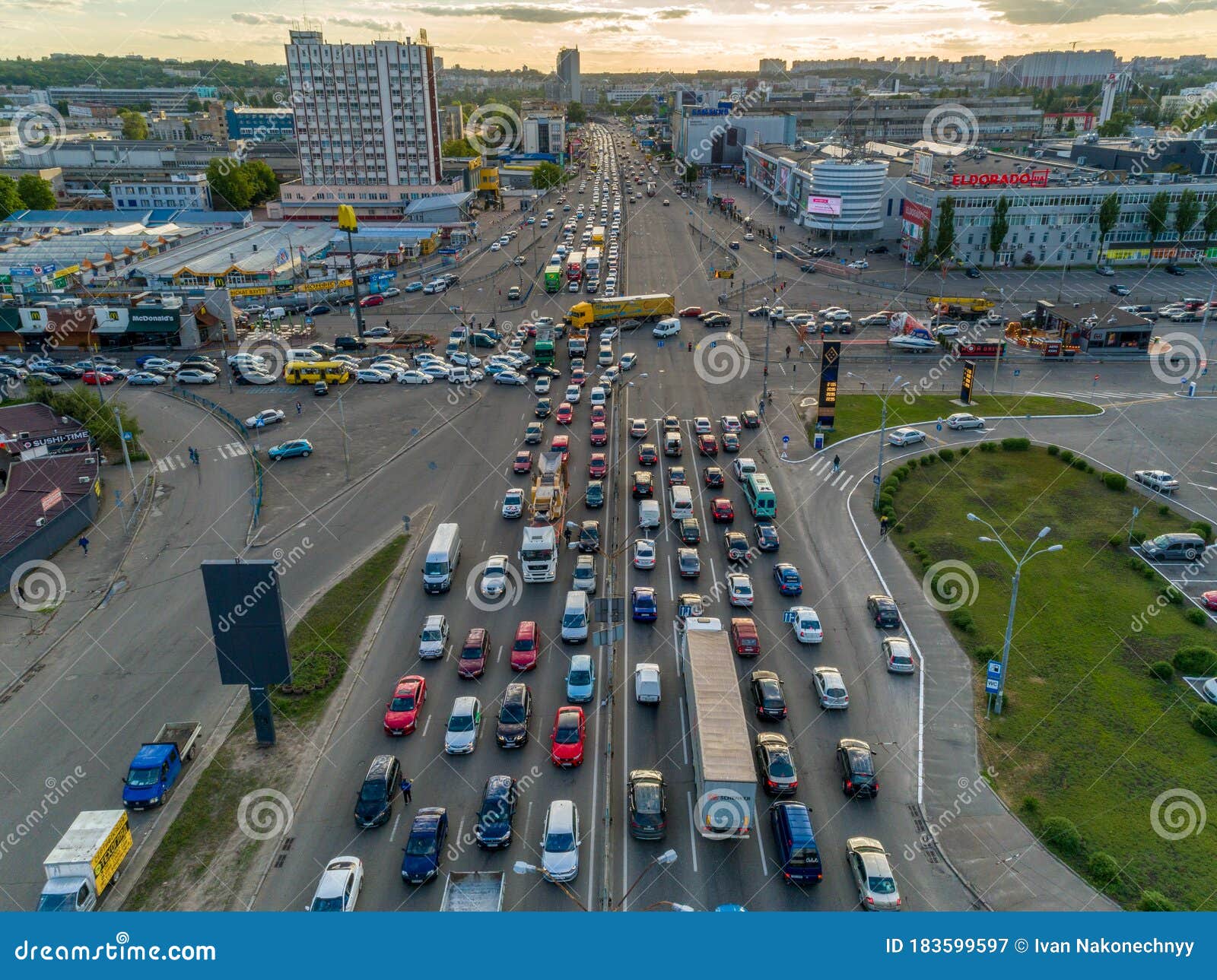 Traffic Jam in Kiev. Ukraine Editorial Photography - Image of street ...