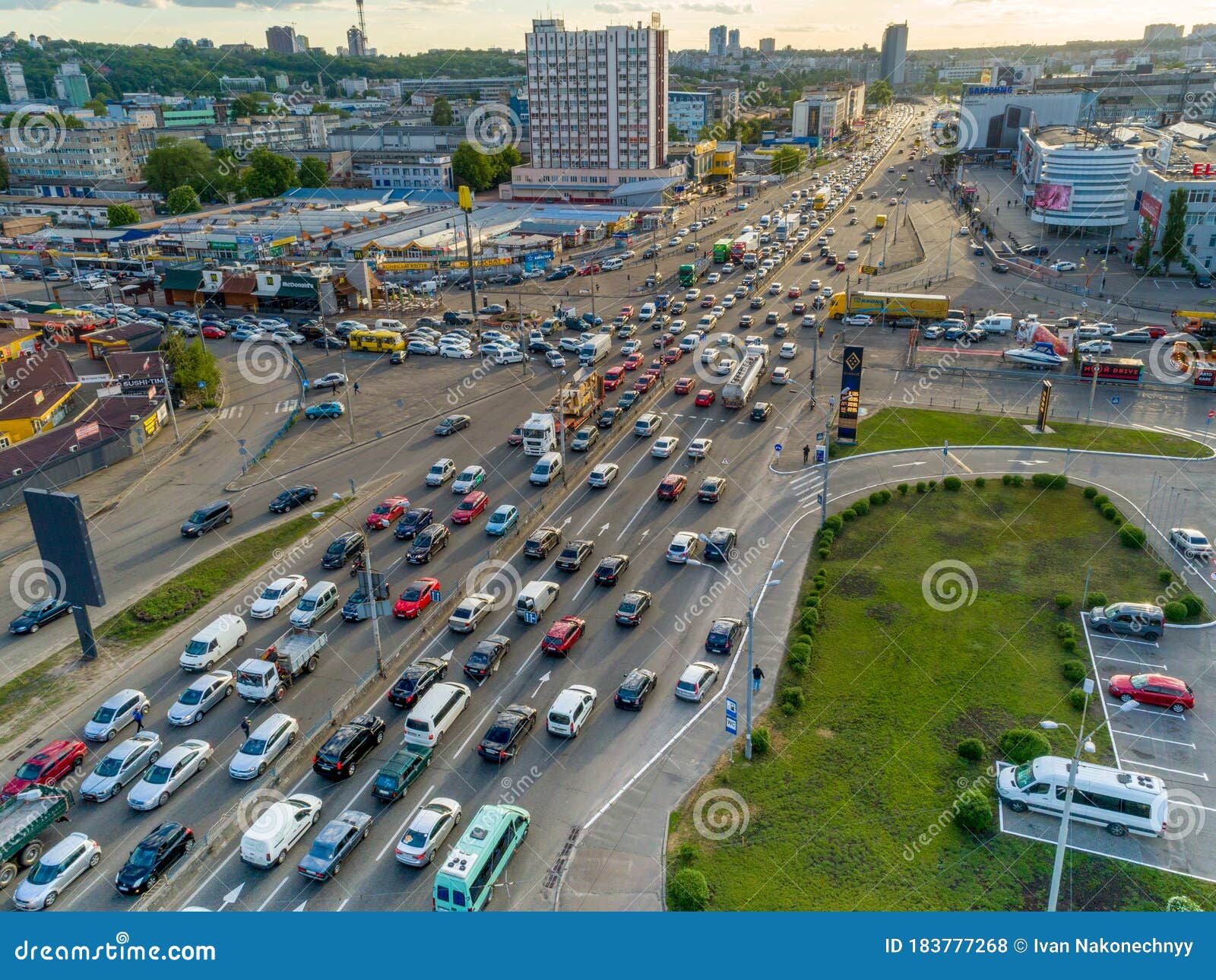 Traffic Jam in Kiev. Ukraine Stock Photo - Image of motion, congestion ...