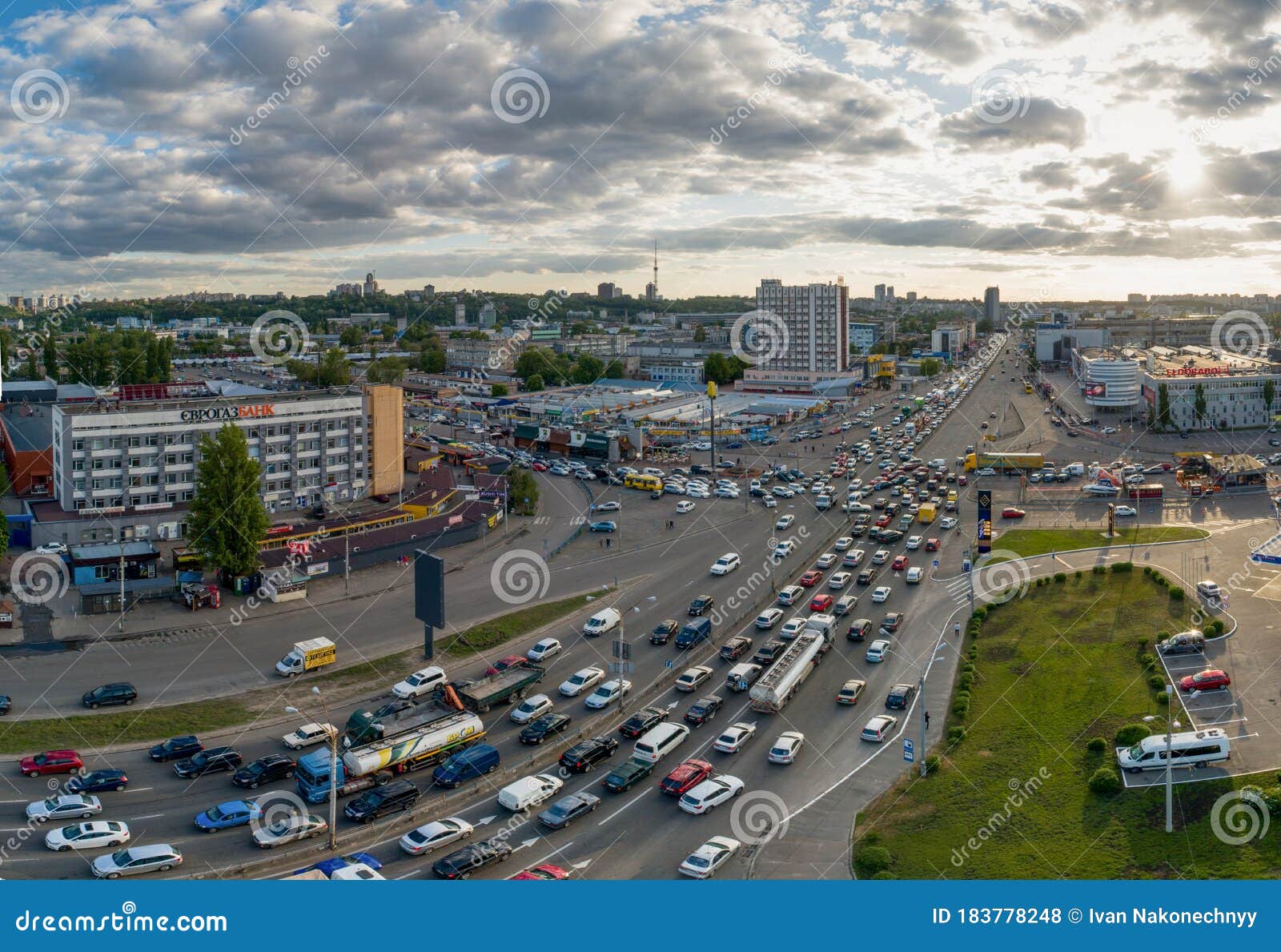 Traffic Jam in Kiev. Ukraine Stock Photo - Image of ukraine, traffic ...