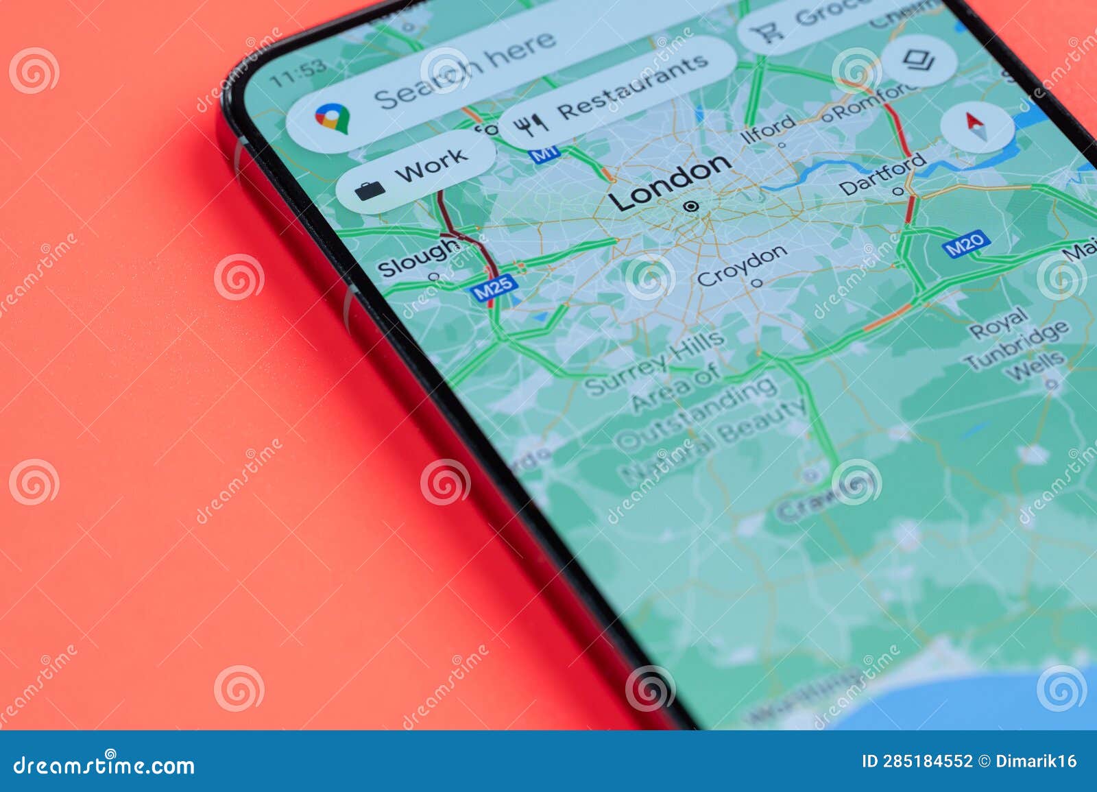 Traffic jam map in London editorial photography. Image of island ...