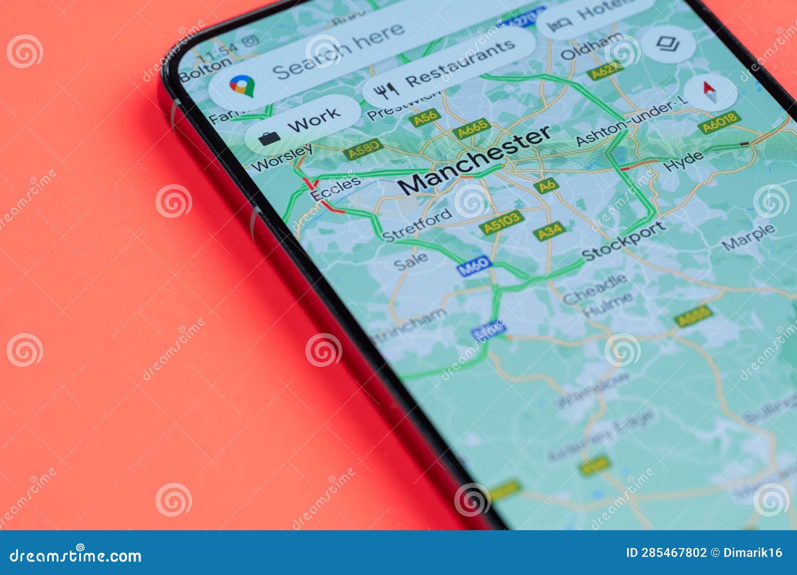 Traffic Jam Map in Manchester Editorial Photography - Image of ...