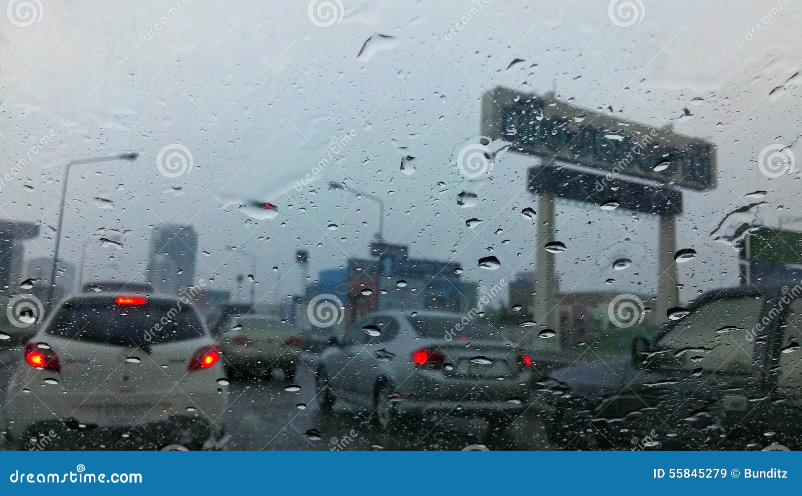 Traffic jam raining stock image. Image of rain, traffic - 55845279