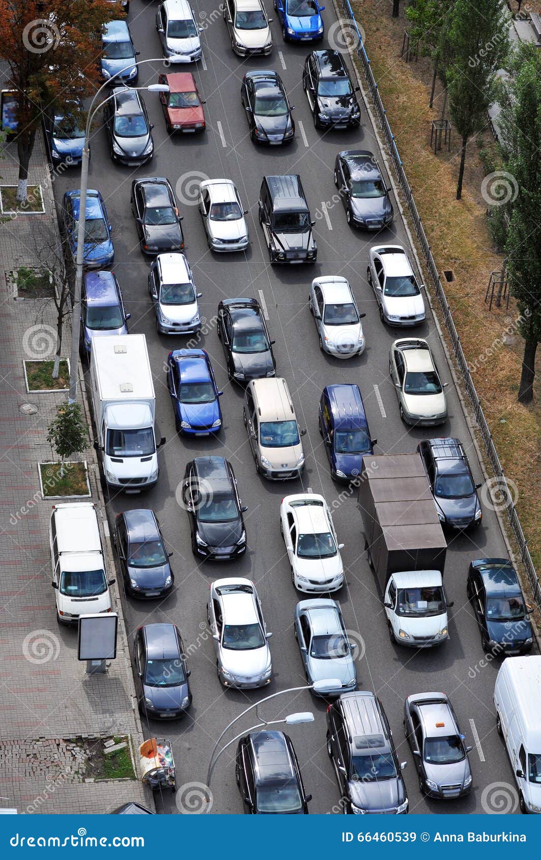 Traffic jam on the road stock image. Image of exhaust - 66460539
