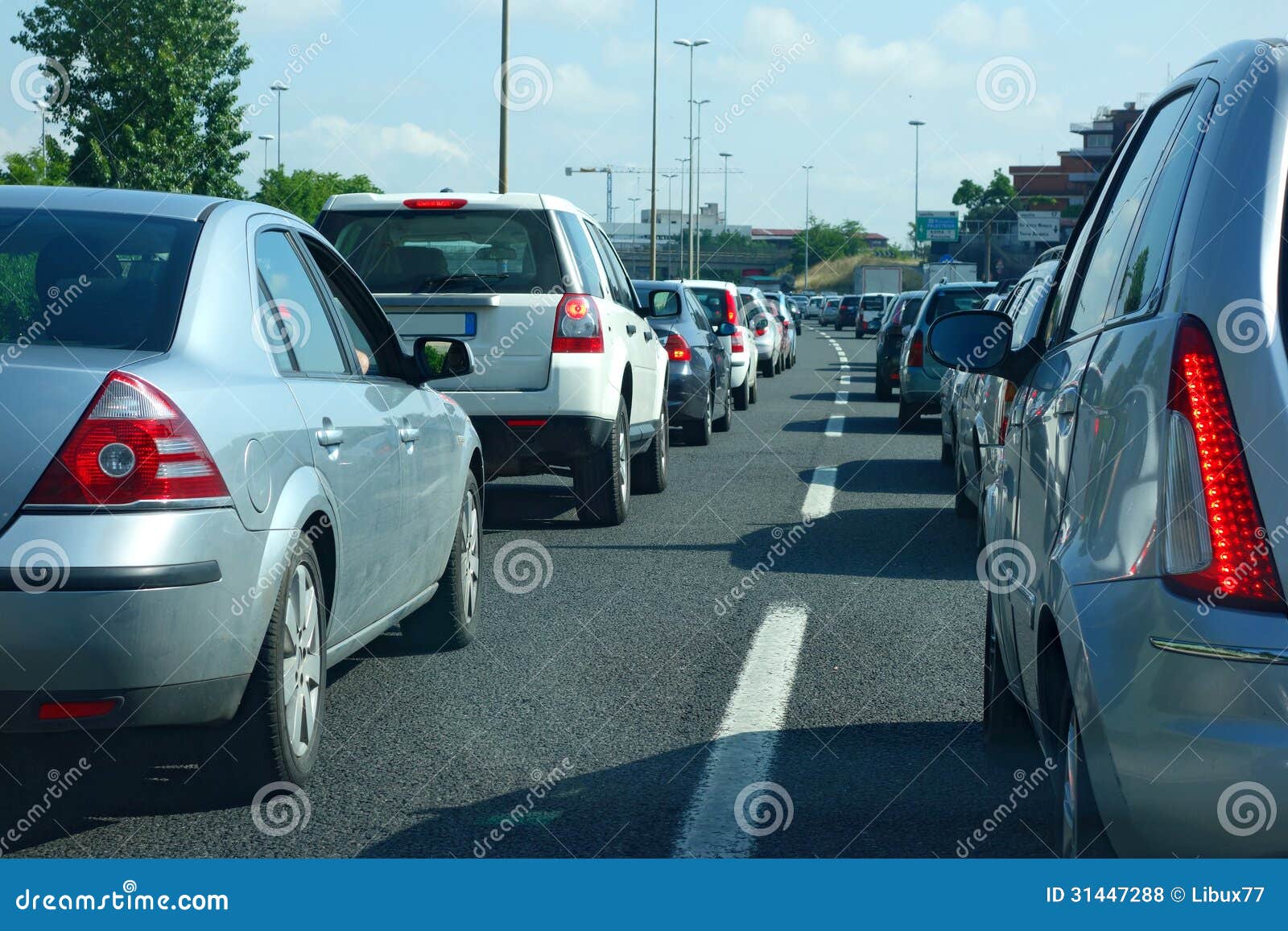 Traffic Jam stock photo. Image of commuting, busy, cars - 31447288