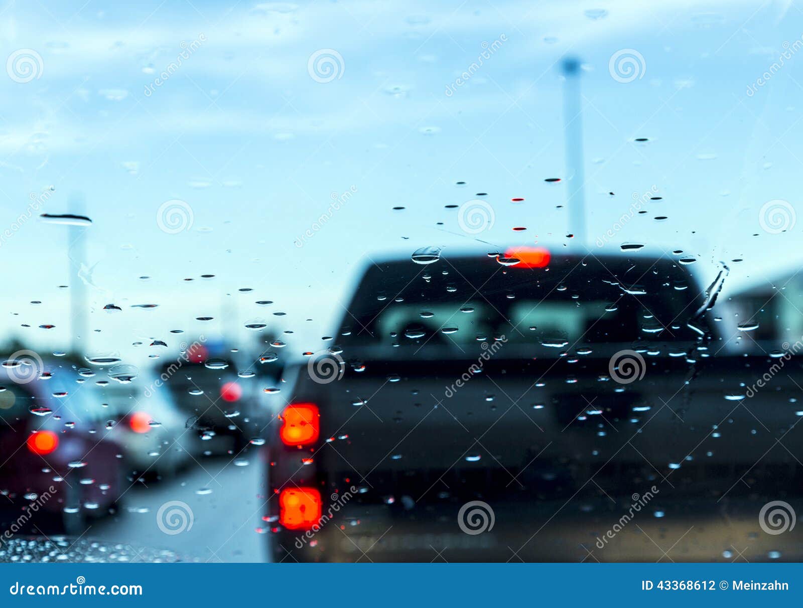 Traffic Jam Seen through Car Windshield Stock Photo - Image of danger ...