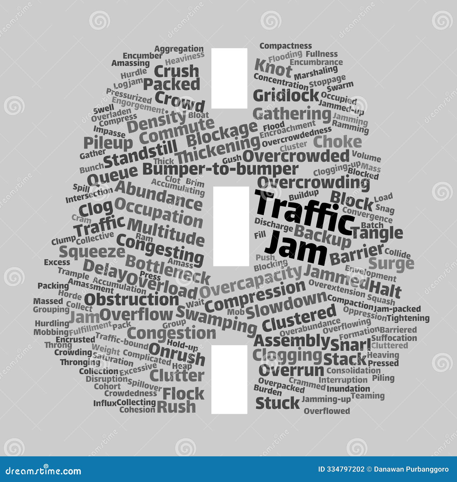 Traffic Jam Word Cloud stock illustration. Illustration of cloud ...