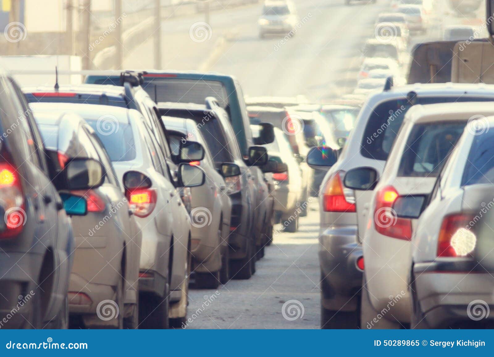 Traffic Jams in the City, Road, Rush Hour Time Stock Image - Image of ...
