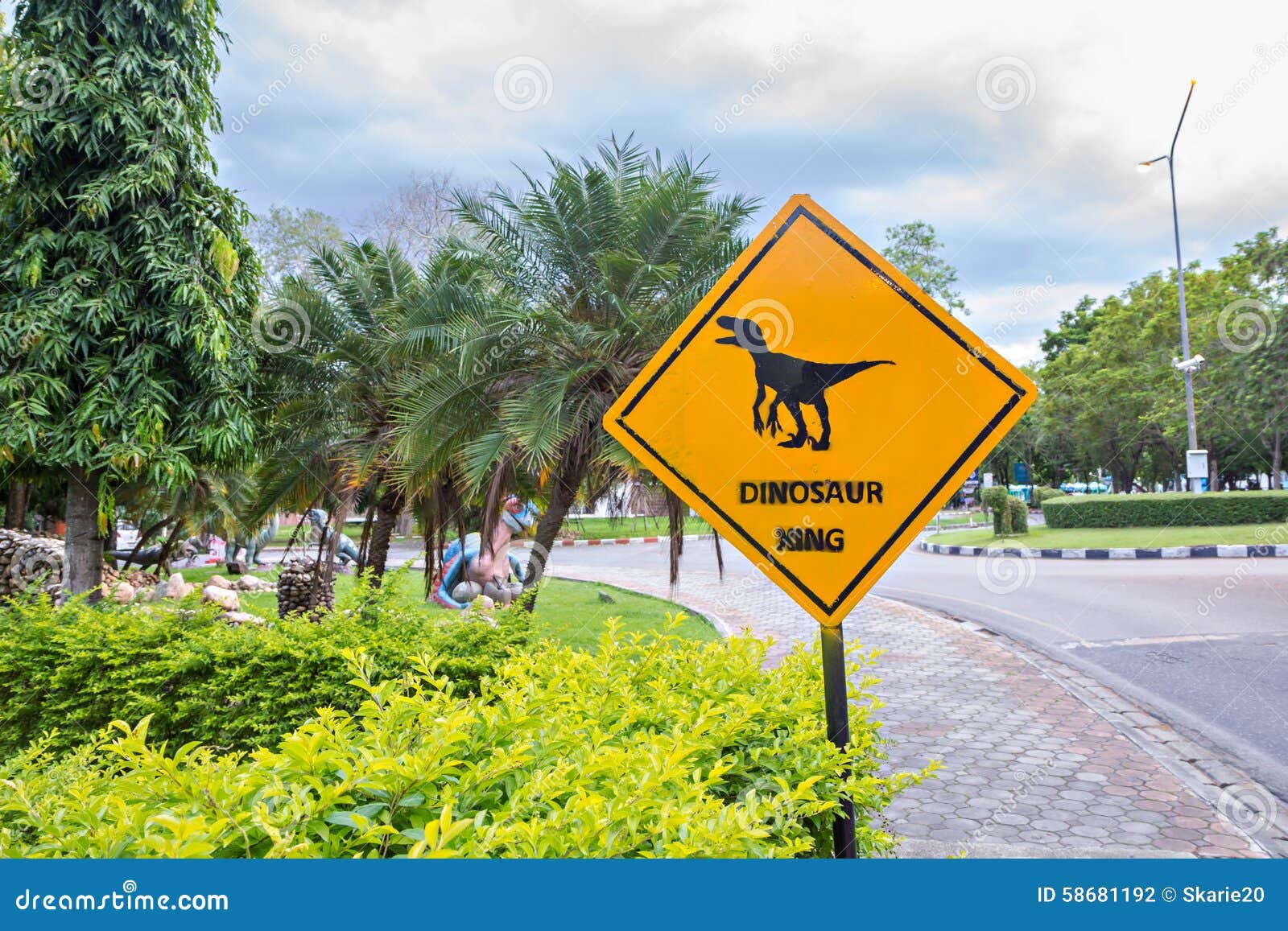 Traffic Label With Dinosaur Pictogram Royalty-Free Stock Image ...