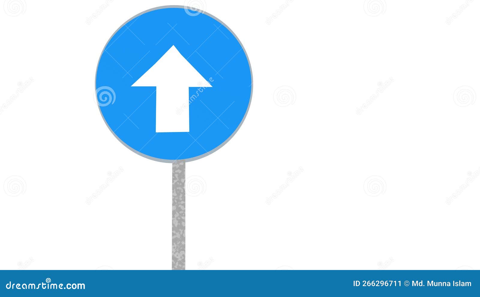 Traffic Lane Route Direction Sign Pointer Road Sign. Mandatory Straight ...