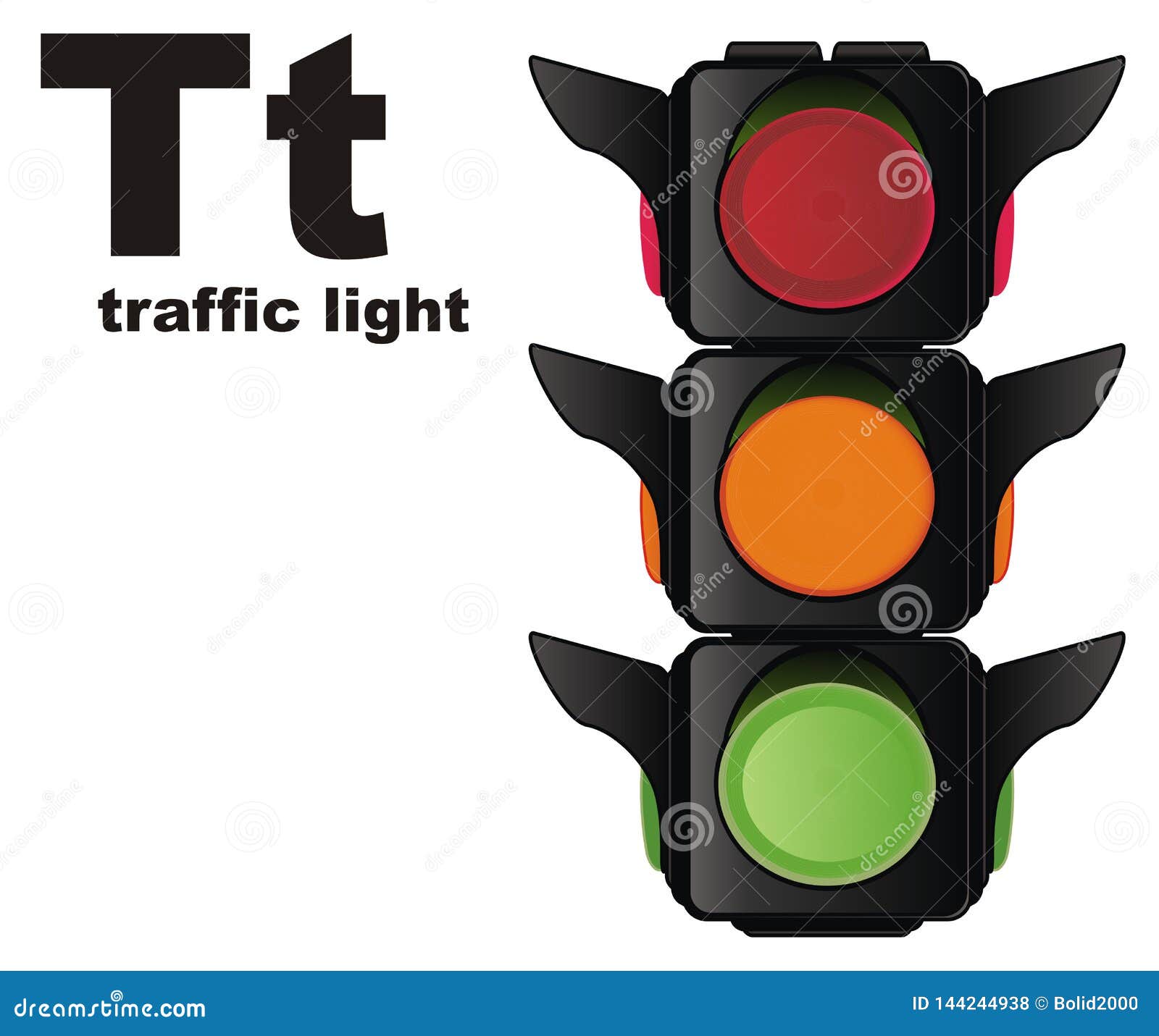Traffic light and abc stock illustration. Illustration of letters ...