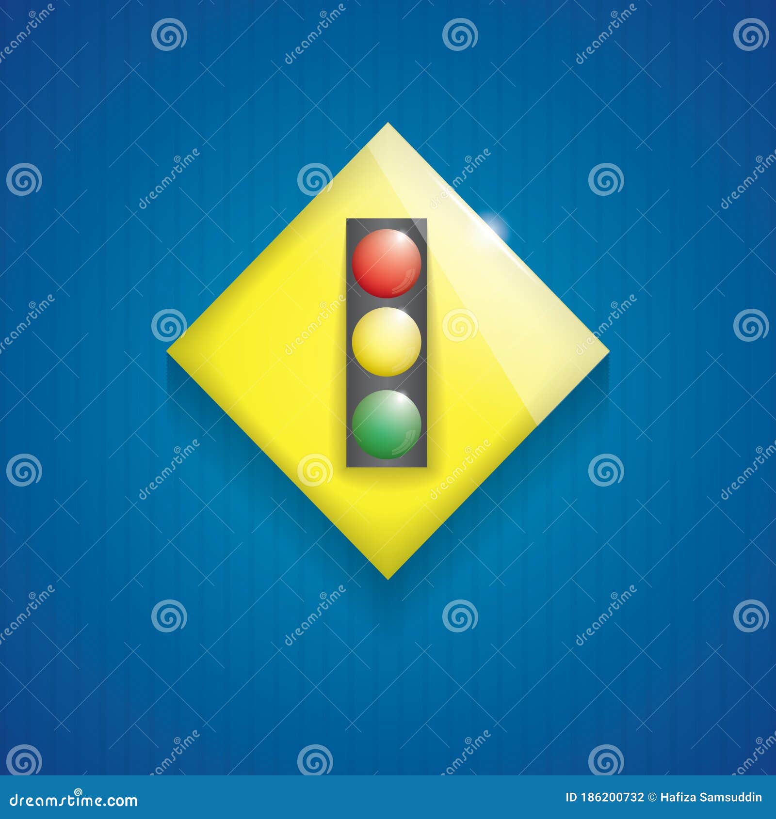 Traffic Light Ahead Sign. Vector Illustration Decorative Design Stock ...