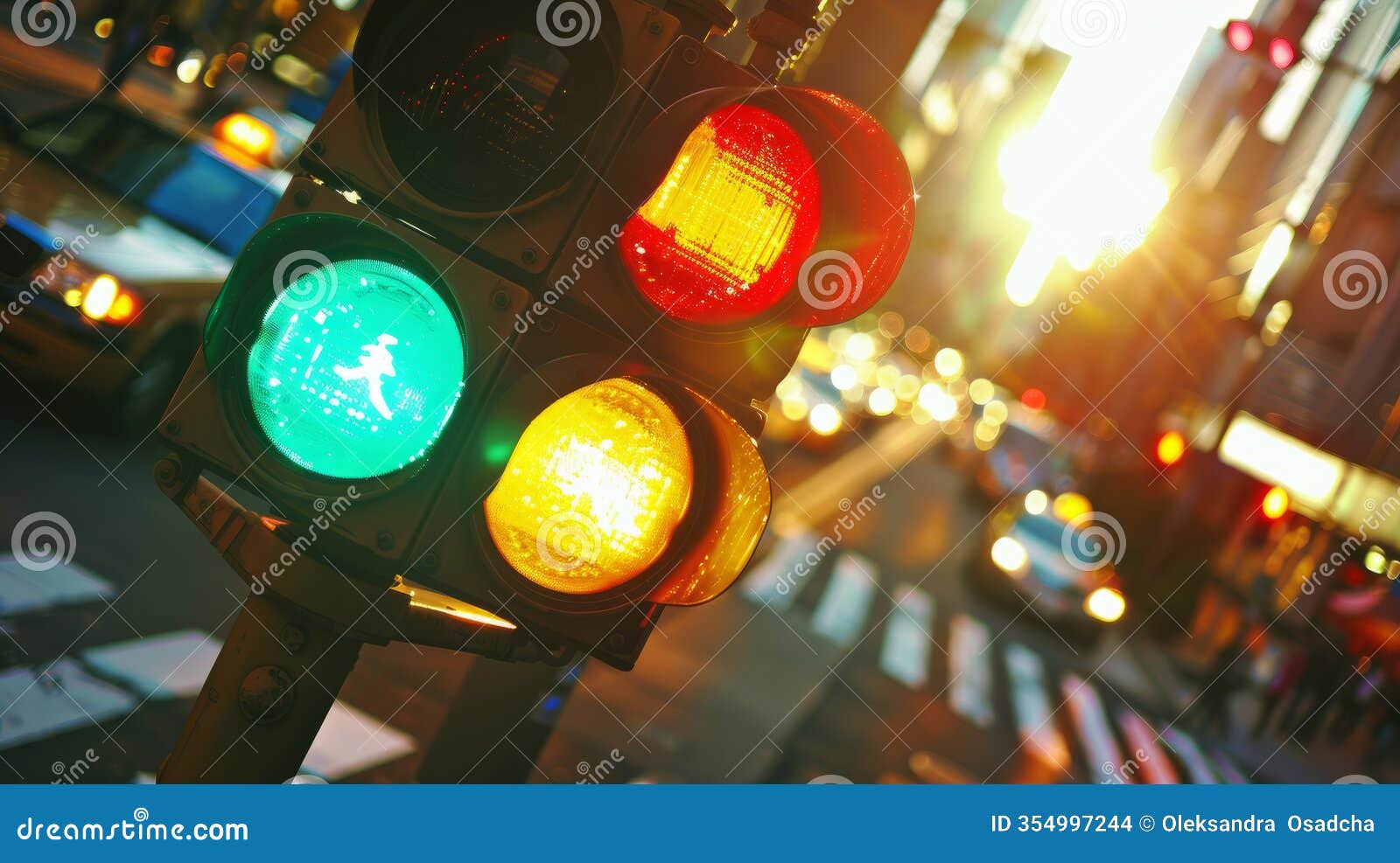 A Traffic Light with All Signals on Stock Photo - Image of traffic ...