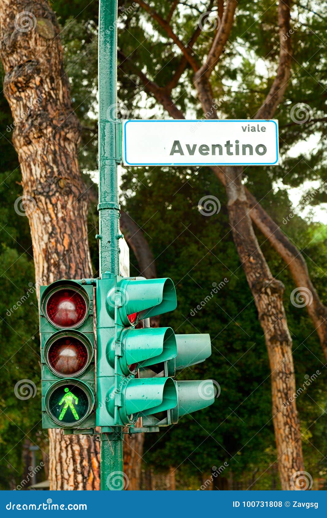 Traffic Light on Aventino Avenue. Rome. Stock Photo - Image of safety ...
