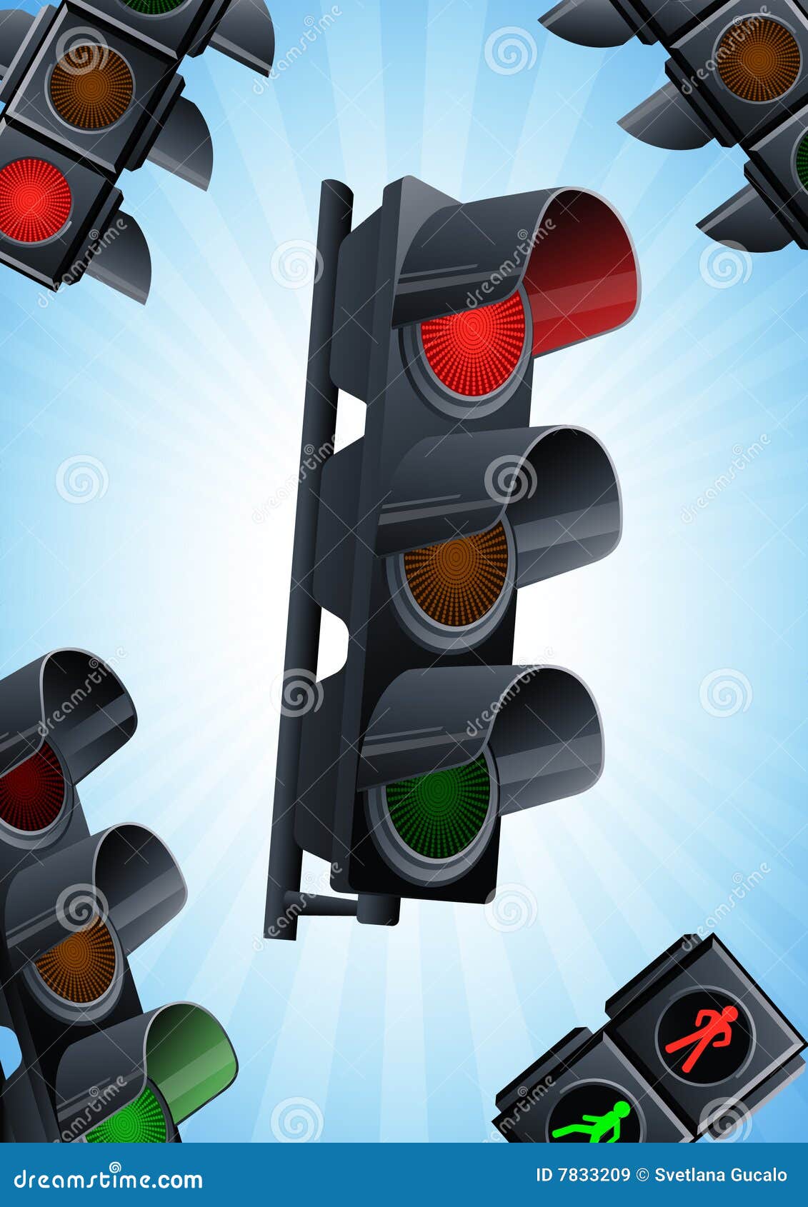 Traffic light background stock vector. Illustration of lighting - 7833209