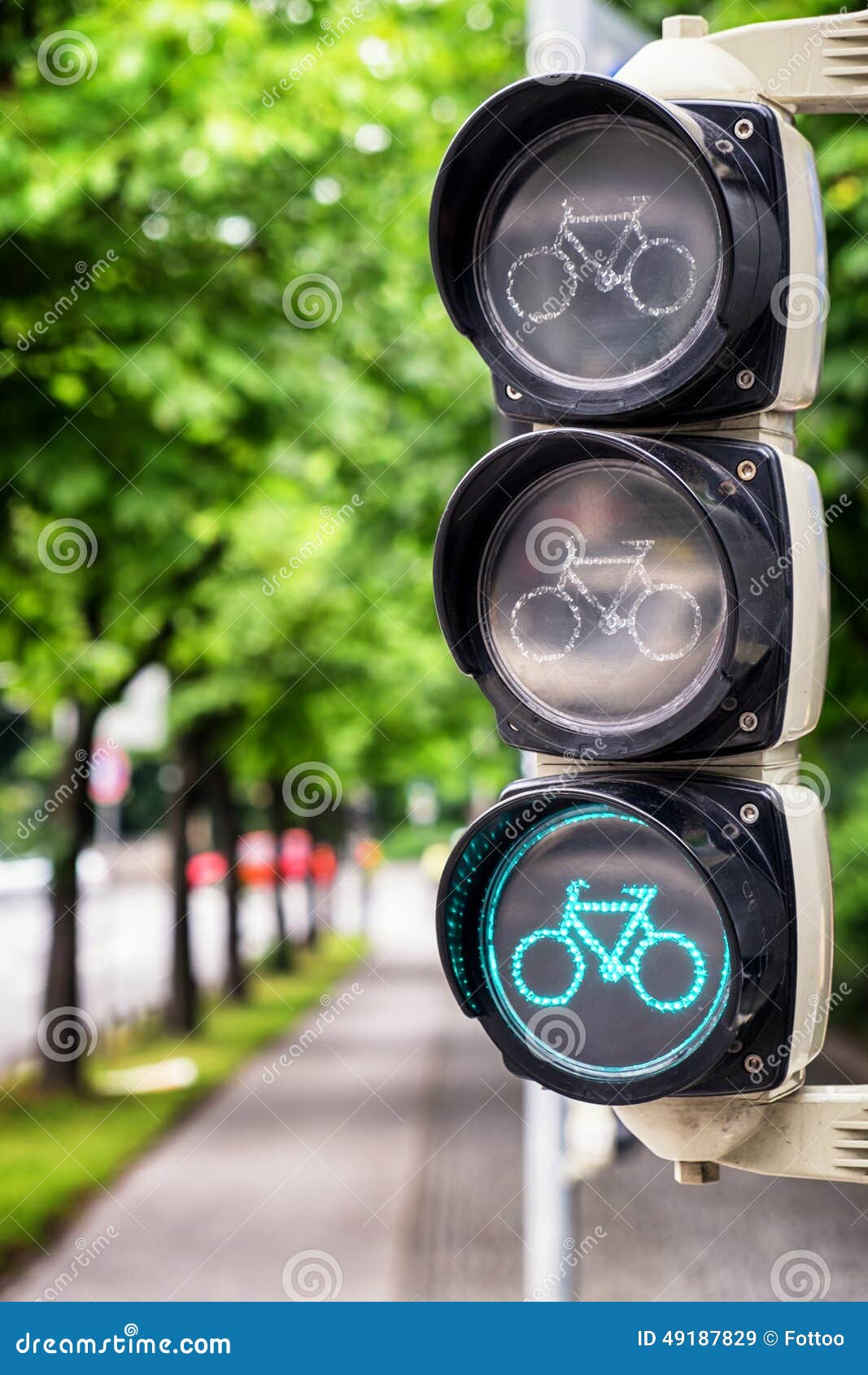 Traffic light for bikes stock image. Image of outdoors - 49187829