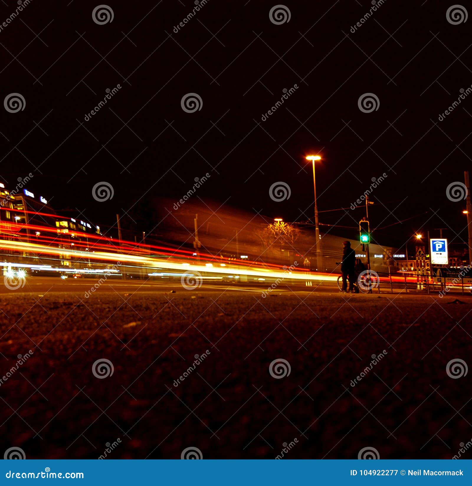 Traffic Light Blurs in Geneva, Switzerland Stock Image - Image of ...