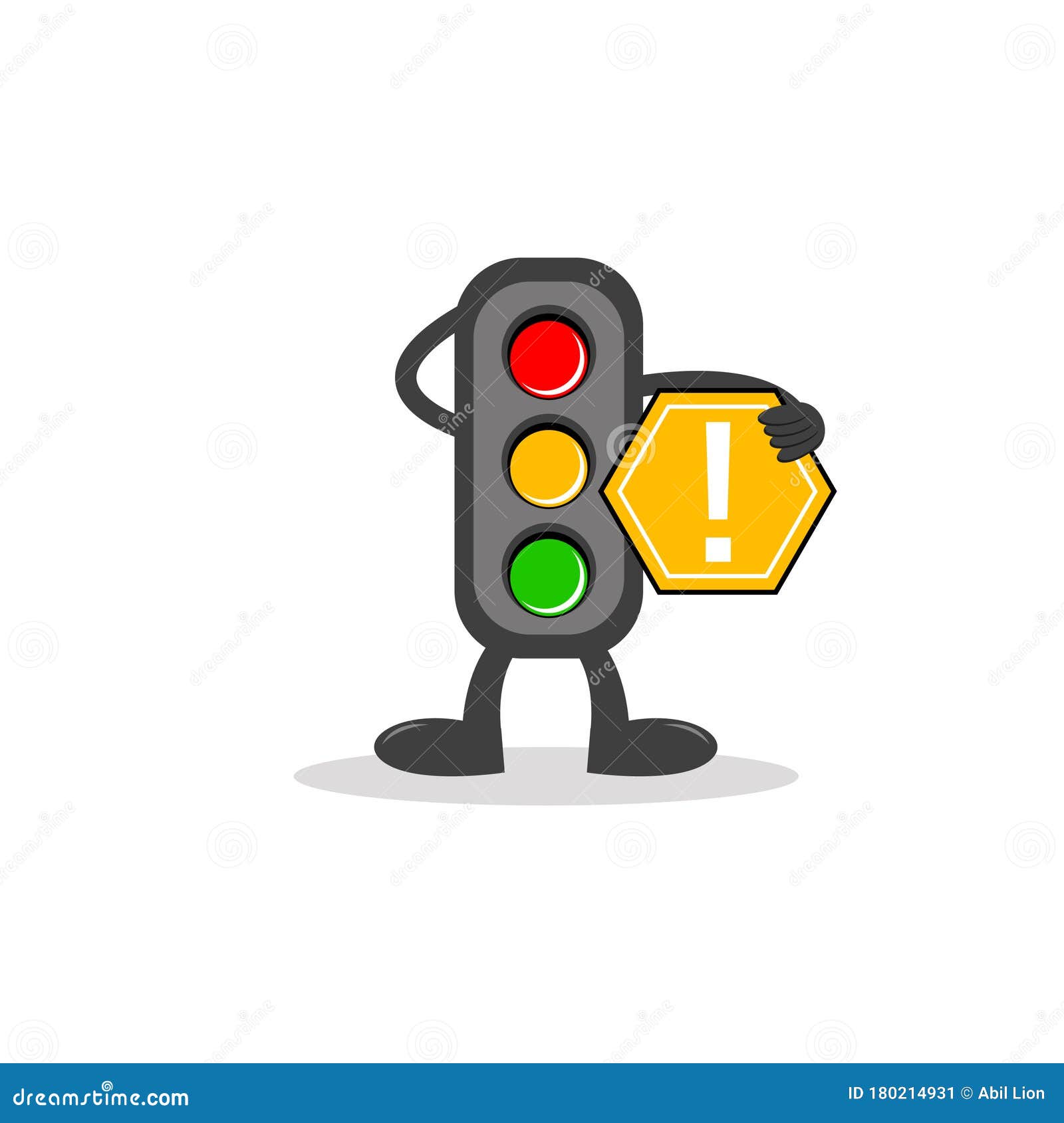 Traffic Light Cartoon with Traffic Sign Vector Stock Vector ...