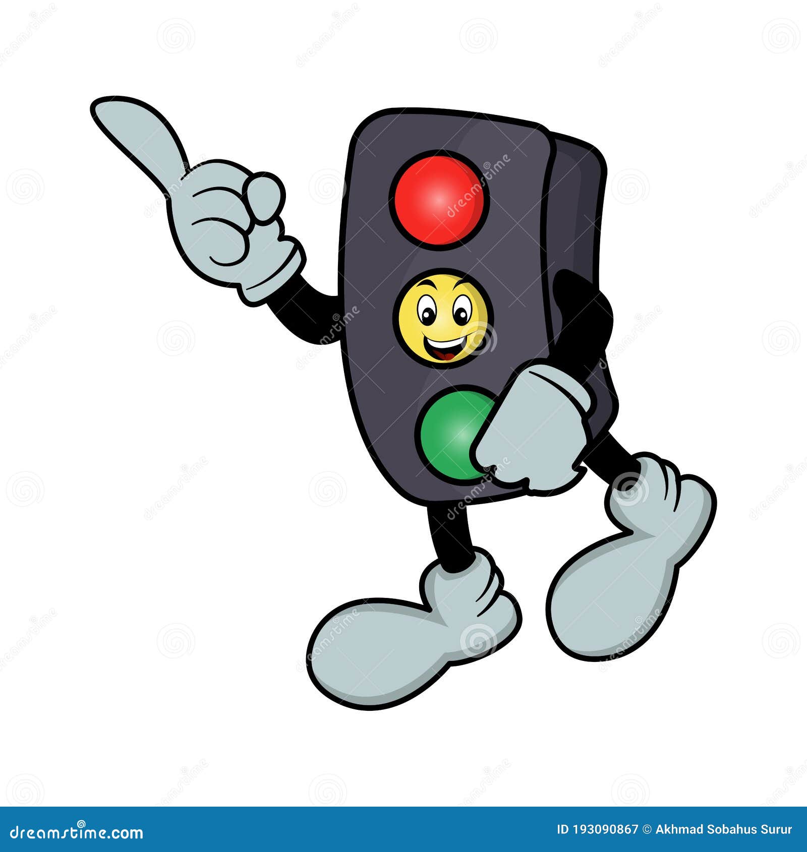 Traffic Light Character Cartoon. Template Vector Stock Illustration ...
