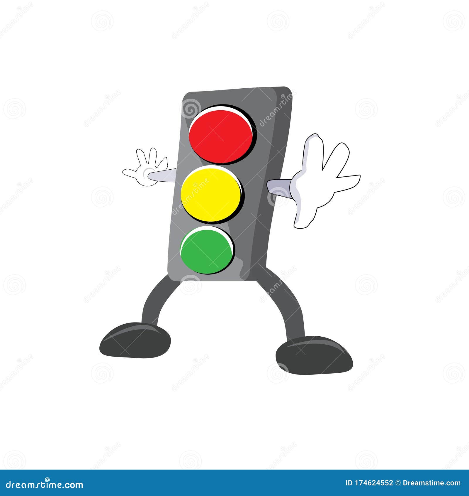 Traffic Light Character Cartoon Stock Vector - Illustration of game ...