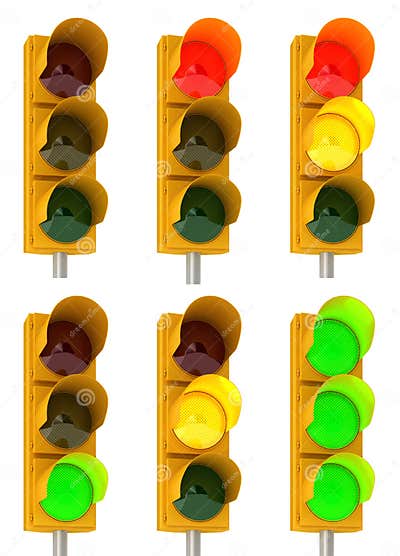Traffic light combinations stock illustration. Illustration of manage ...