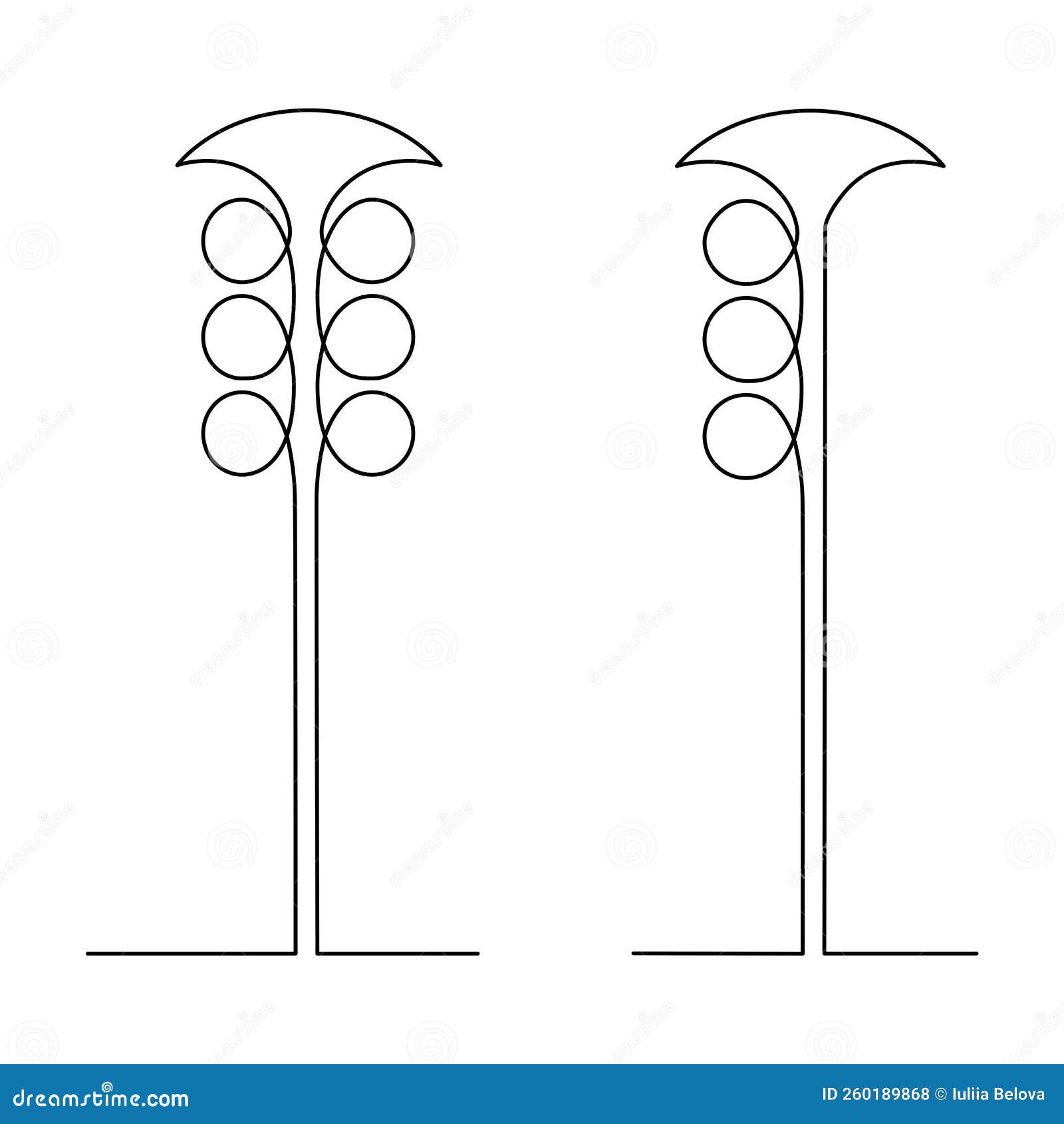 Traffic Light, Traffic Control Device. Continuous Line Drawing Stock ...