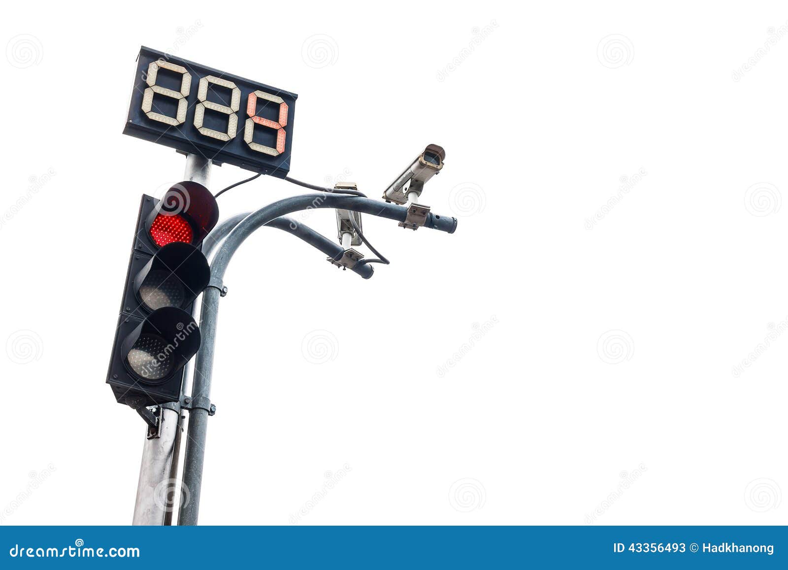 Traffic Light with Countdown Number and Cctv Stock Image - Image of ...