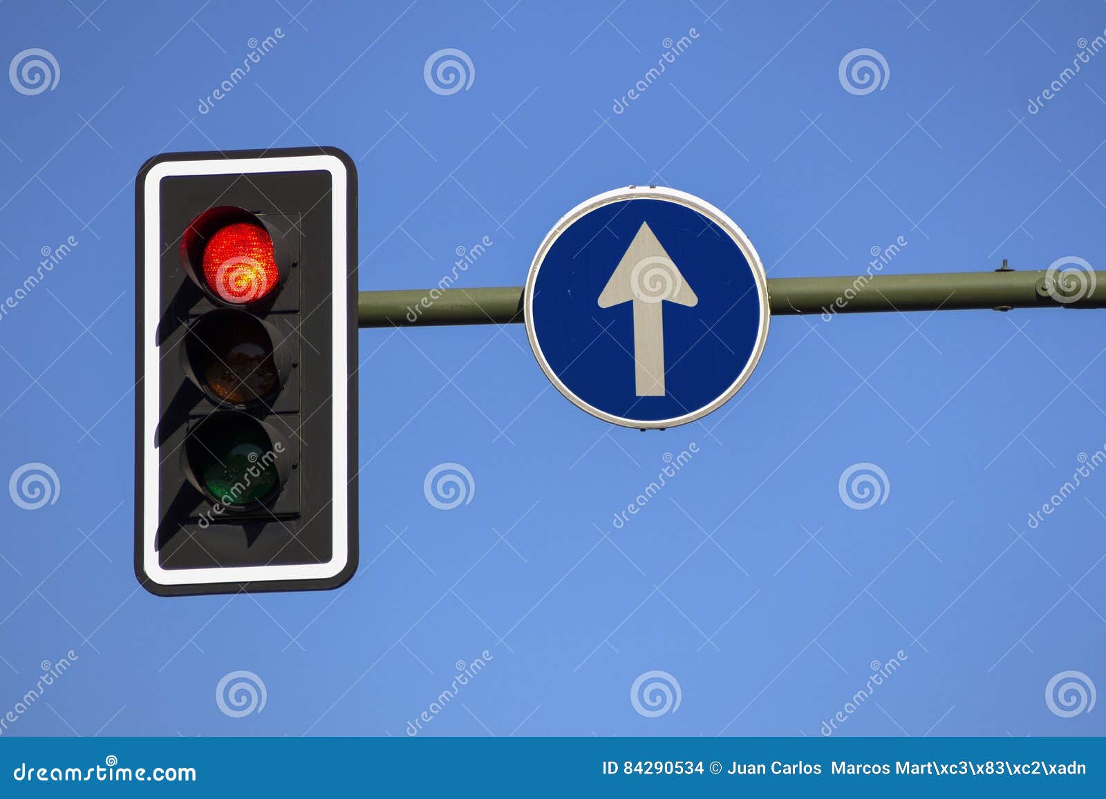 Traffic Light and Direction Sign Stock Photo - Image of danger, safe ...