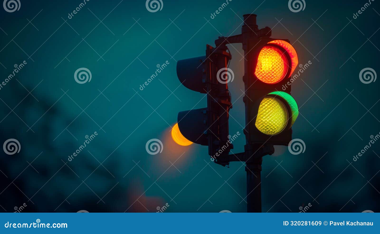 A Traffic Light Displaying Both Red and Green Signals Stock Image ...