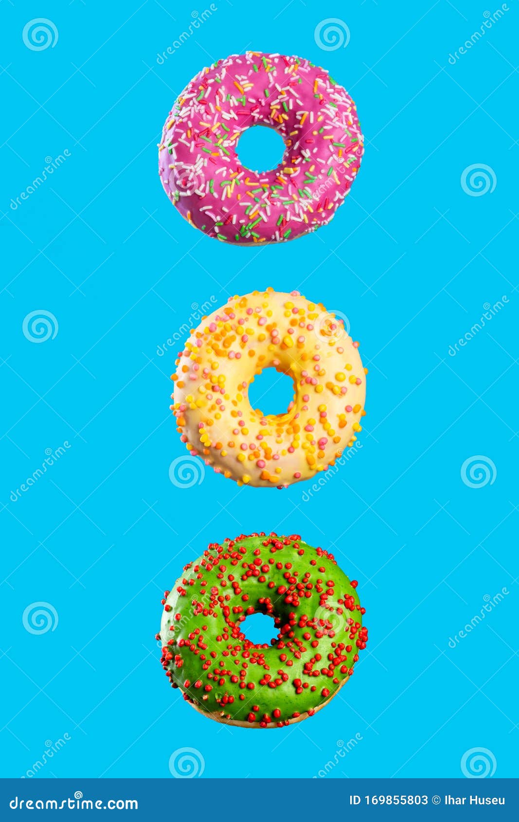 Traffic Light from Donuts. Yellow Red and Green Donut in the Shape of a ...