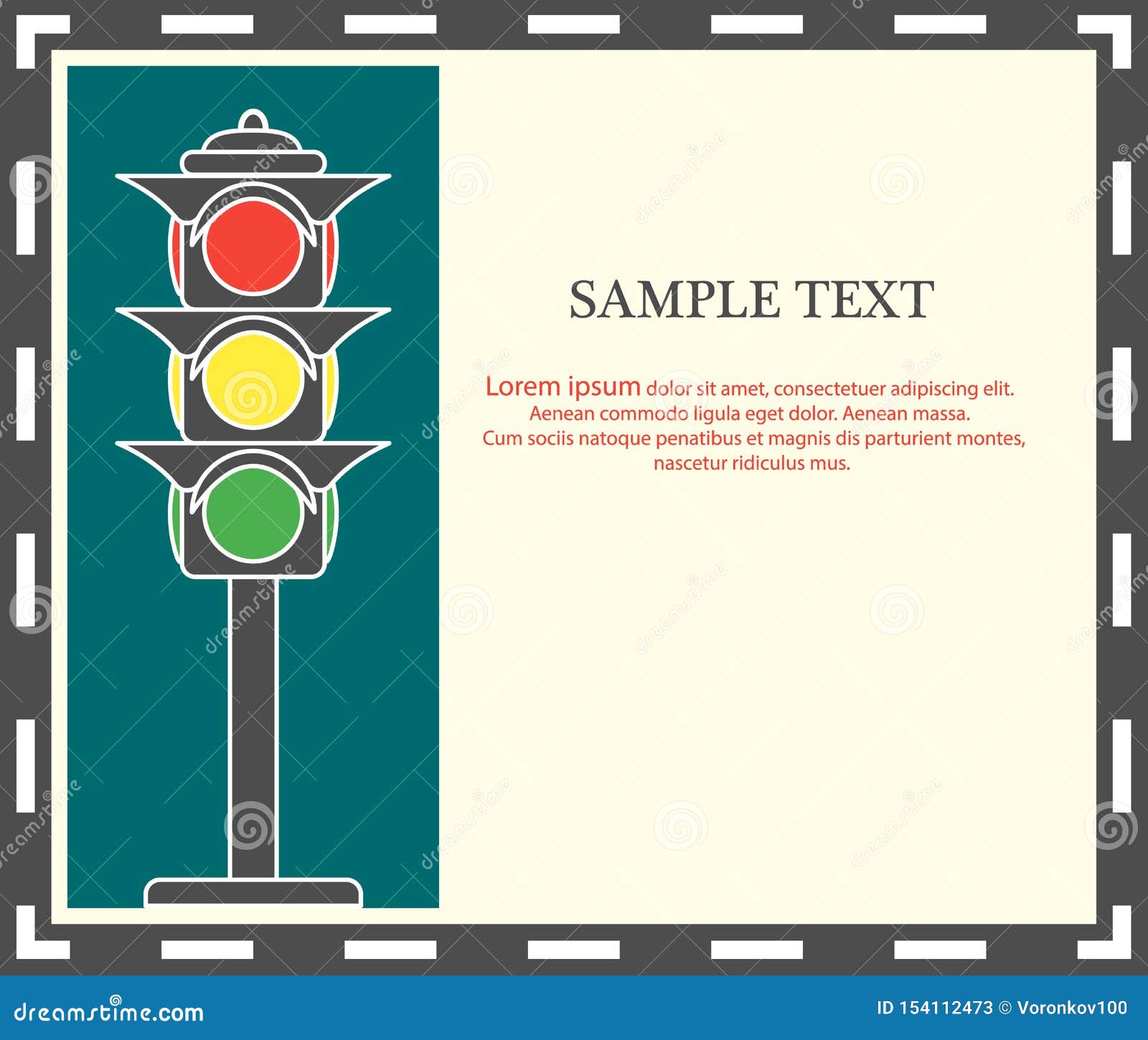 Traffic Light, With Elements Of The Road Dividing Strip. Vector ...