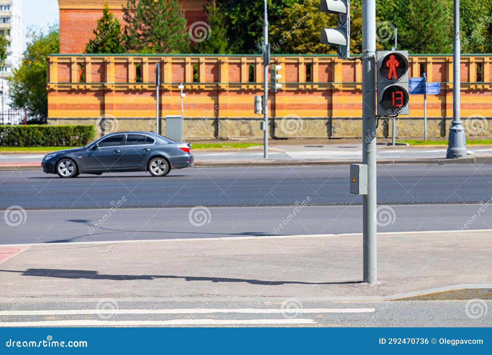 Traffic Light on an Empty Crosswalk in the City Stock Photo - Image of ...