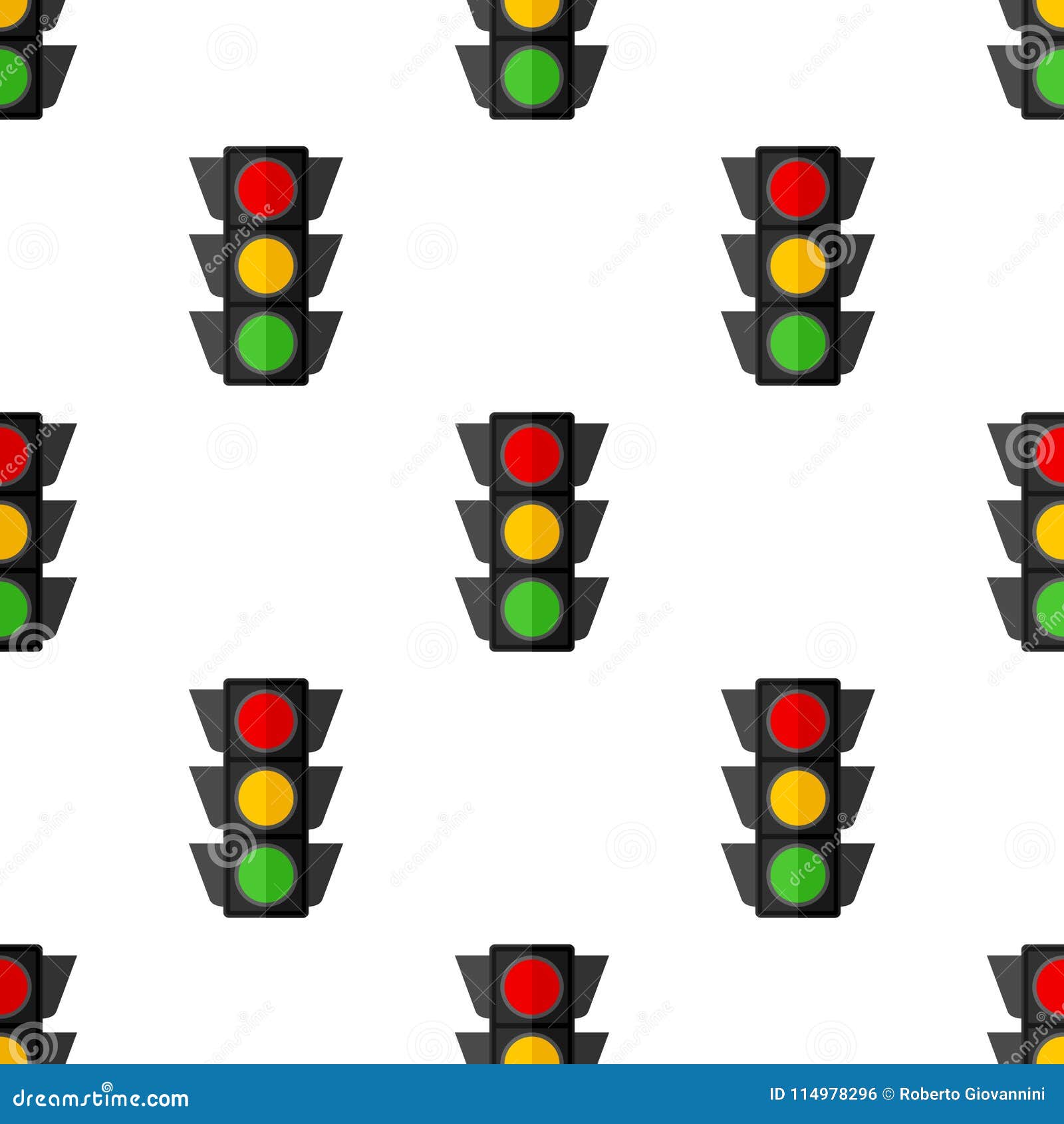 Traffic Light Flat Icon Seamless Pattern Stock Vector - Illustration of ...