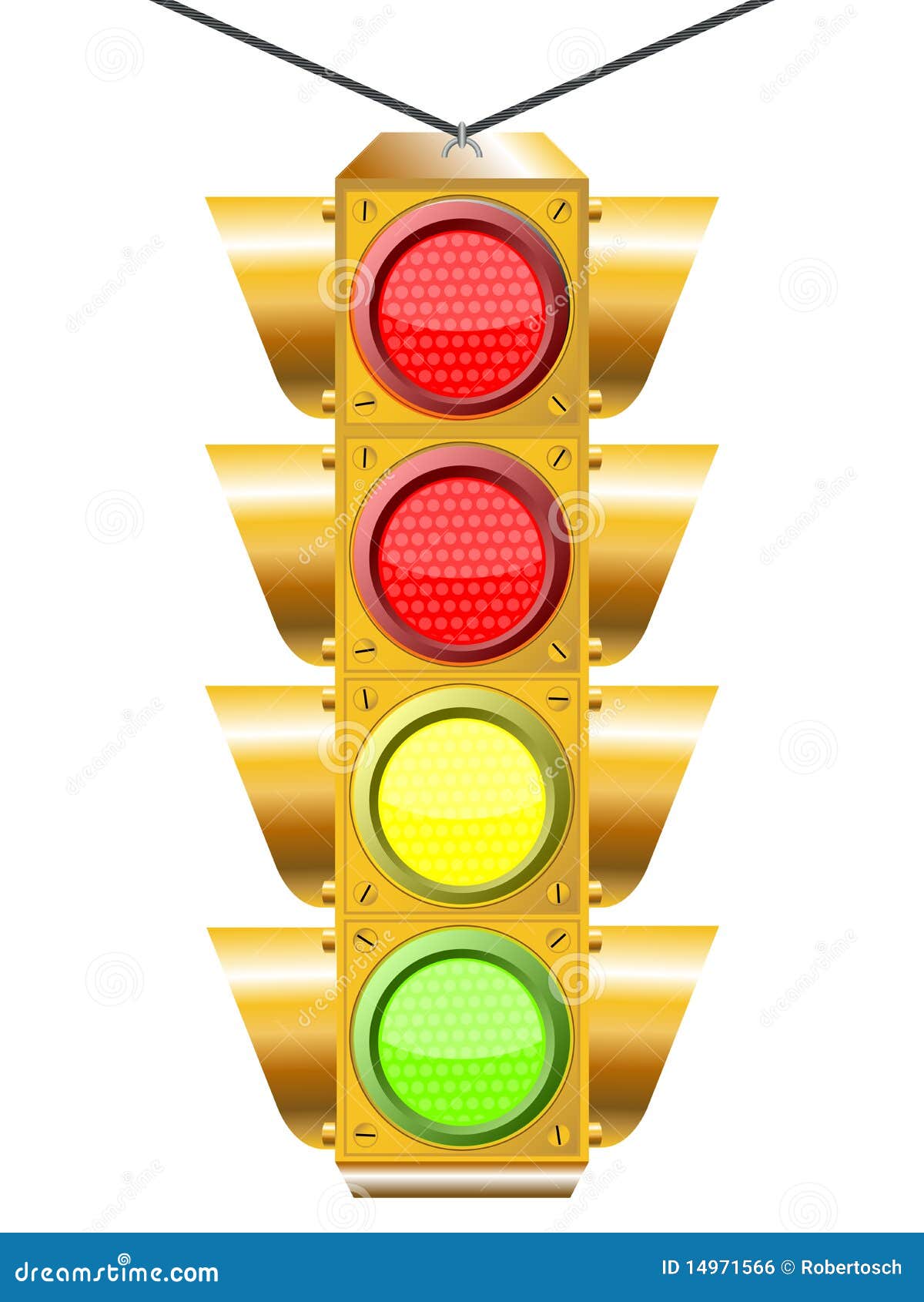 Traffic light with four stock vector. Illustration of glassy - 14971566