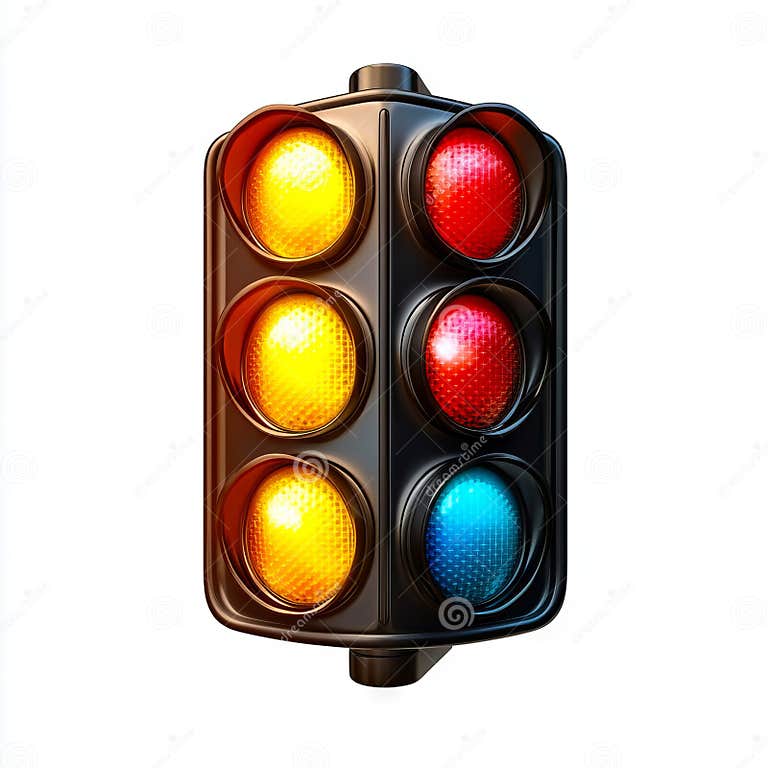 A Traffic Light with Four Different Colored Lights on it Stock Photo ...