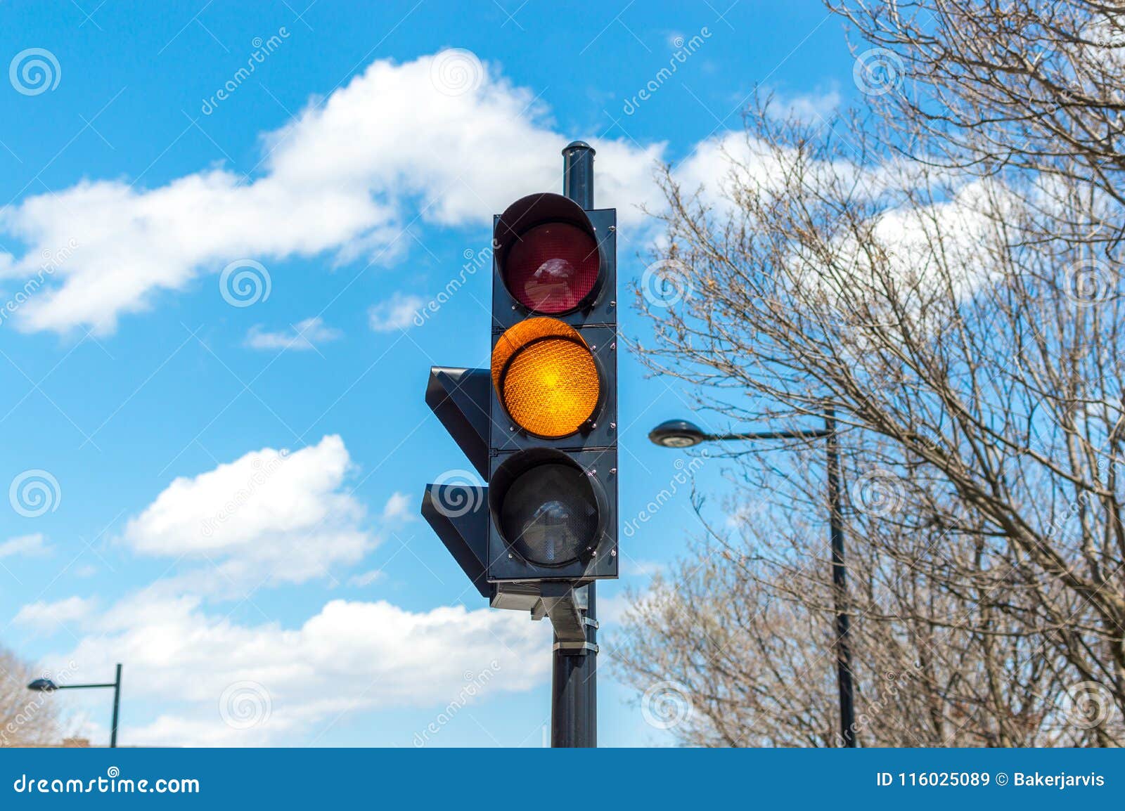 Traffic Light in Front of the Sky in Montreal Downtown Stock Image ...