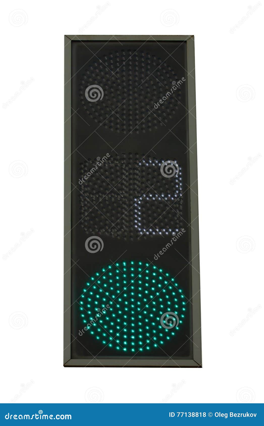 Traffic Light. Green Color with Countdown of Seconds on White Ba Stock ...