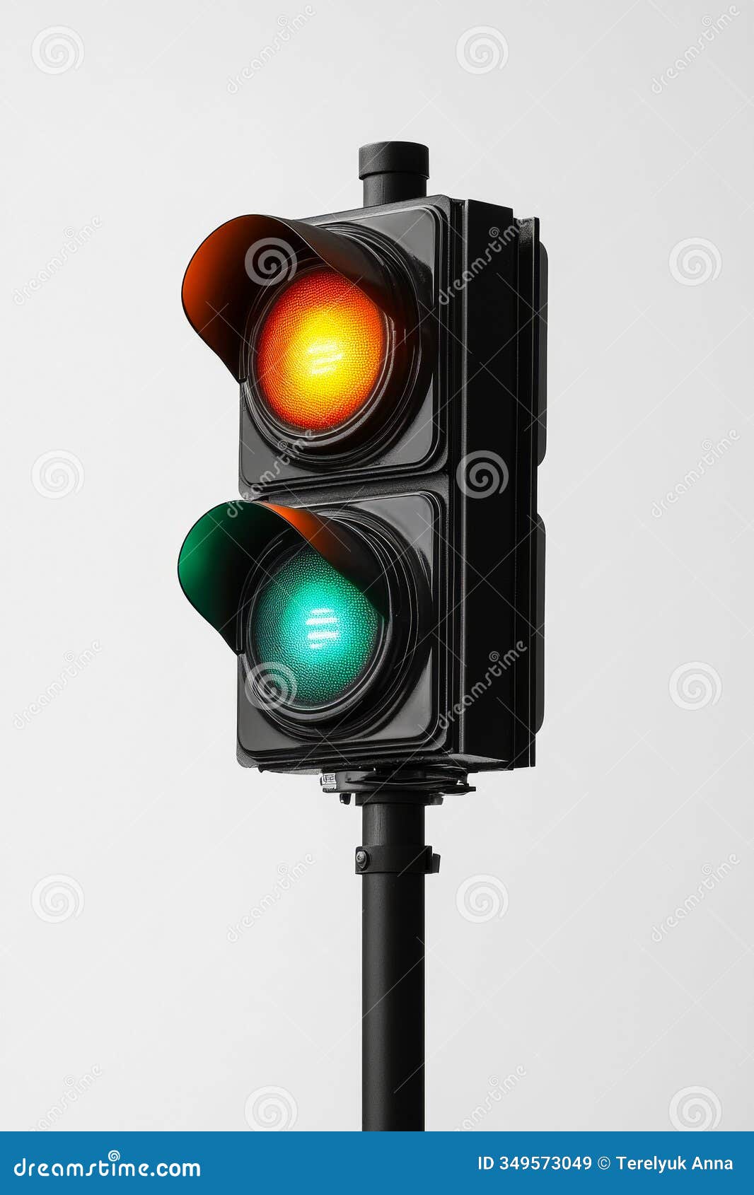 A Traffic Light with a Green Light and a Red Light Stock Image - Image ...