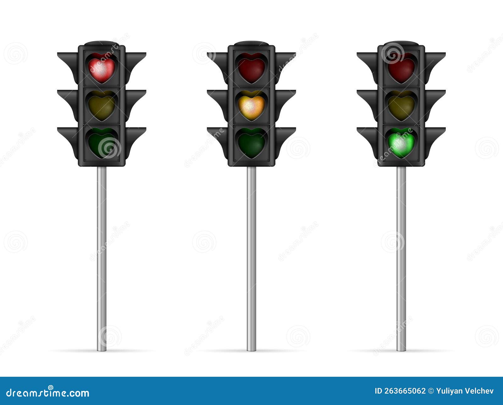 Traffic Light Heart Shape Set Stock Vector - Illustration of ...