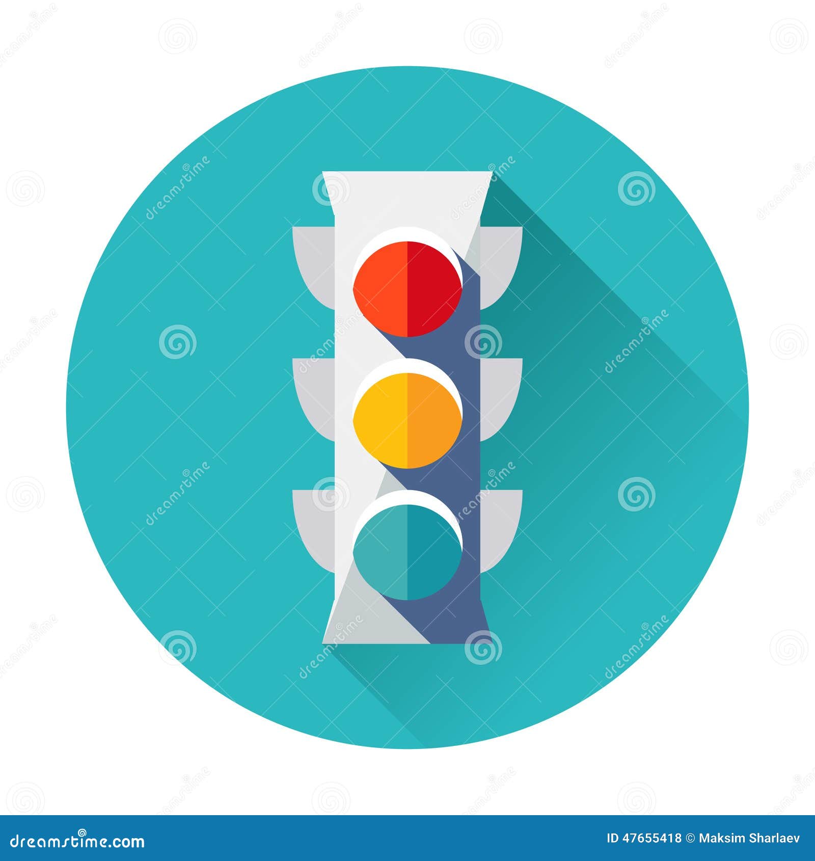 Traffic light icon stock vector. Illustration of danger - 47655418