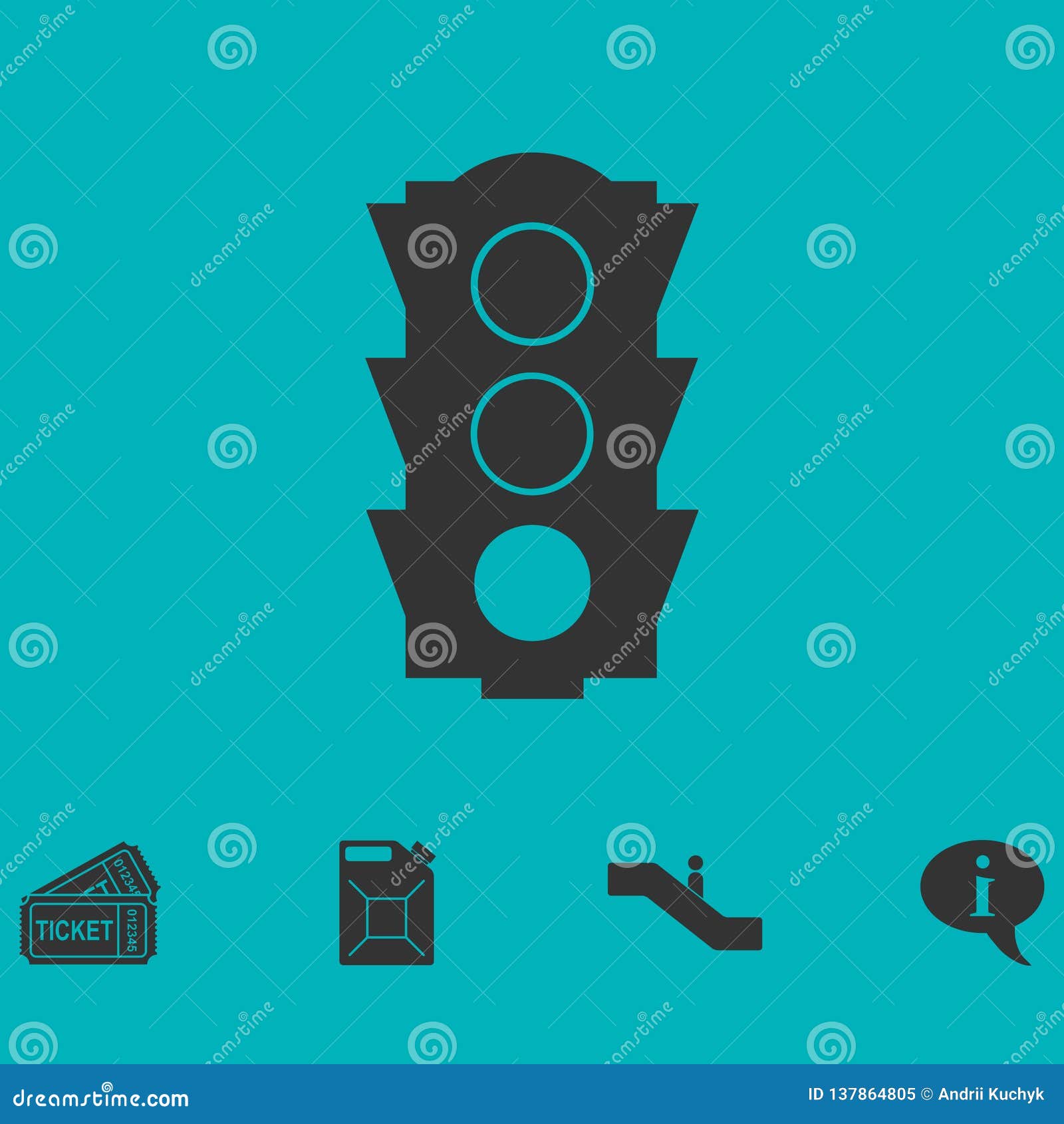 Traffic light icon flat stock vector. Illustration of crossroads ...