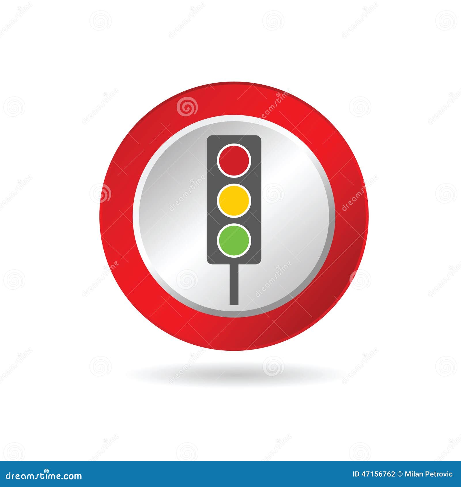 Traffic Light Icon in Red Circle Stock Vector - Illustration of road ...