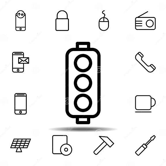 Traffic Light Icon. Simple Thin Line, Outline Vector Element of Minimalistic, Web Icons Set for ...
