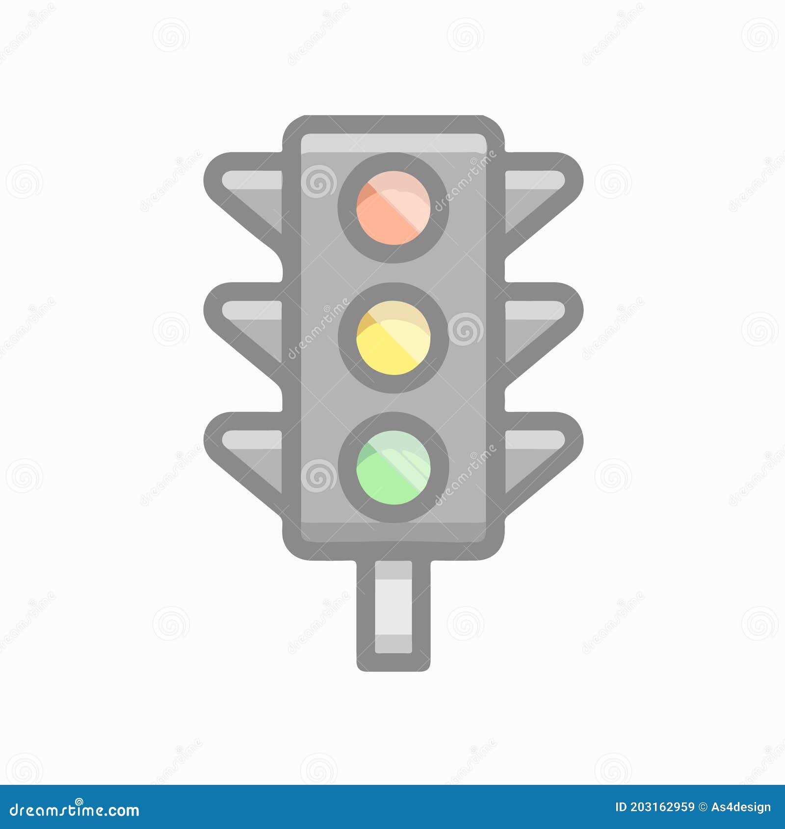 Traffic Light Icon Symbol Illustration in Flat and Modern Style ...